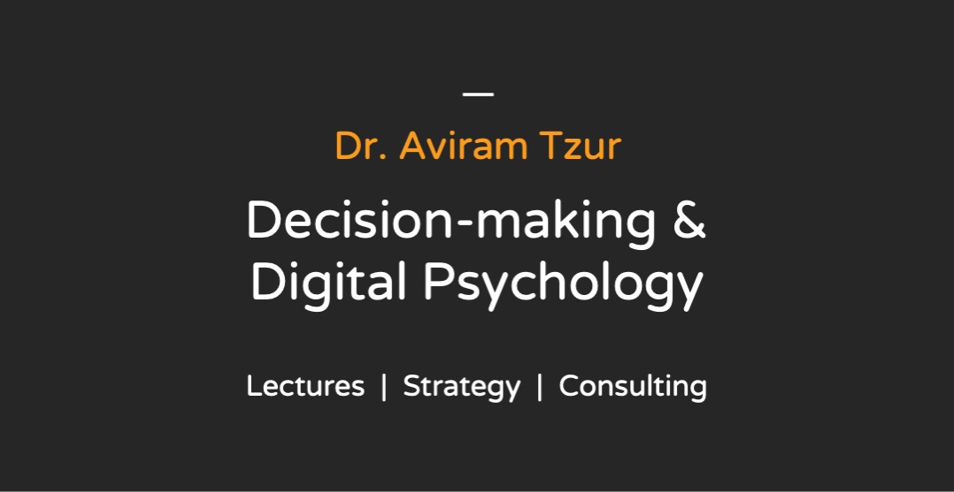 Dr. Aviram Tzur - Lectures for Companies in a Different Way